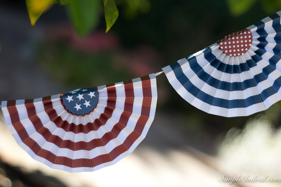 Patriotic paper fan bunting - Simple Indeed