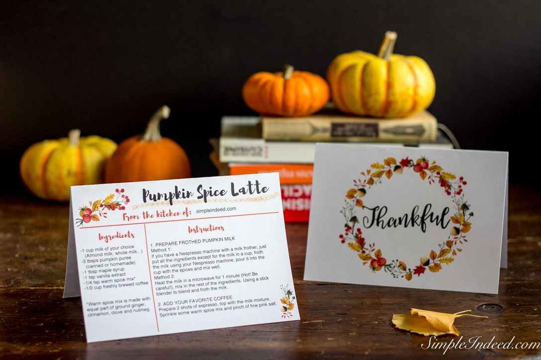 Thanksgiving recipe card printables (Editable-you can add your own ...